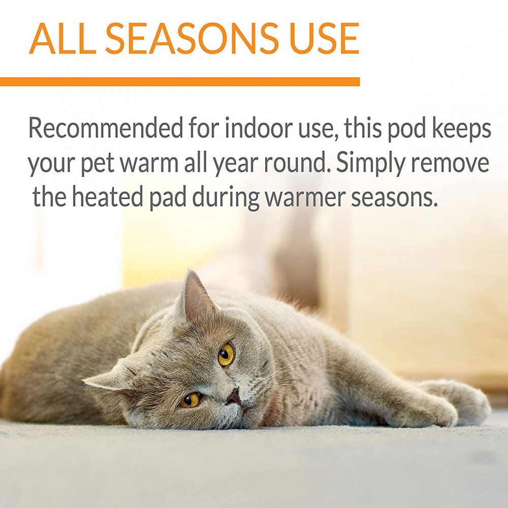 Modern Pod Shaped Heated Cat Bed