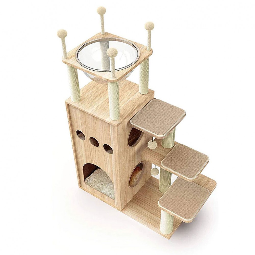 Modern Two Story Cat Condo with Hammock